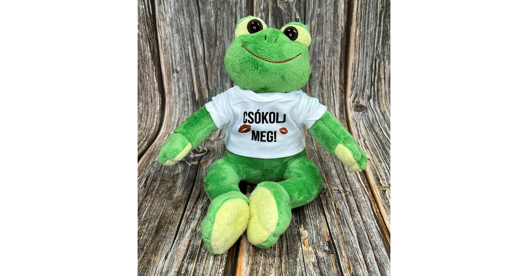 Plüss béka - egyedi felirattal - A bögrés lány webáruház